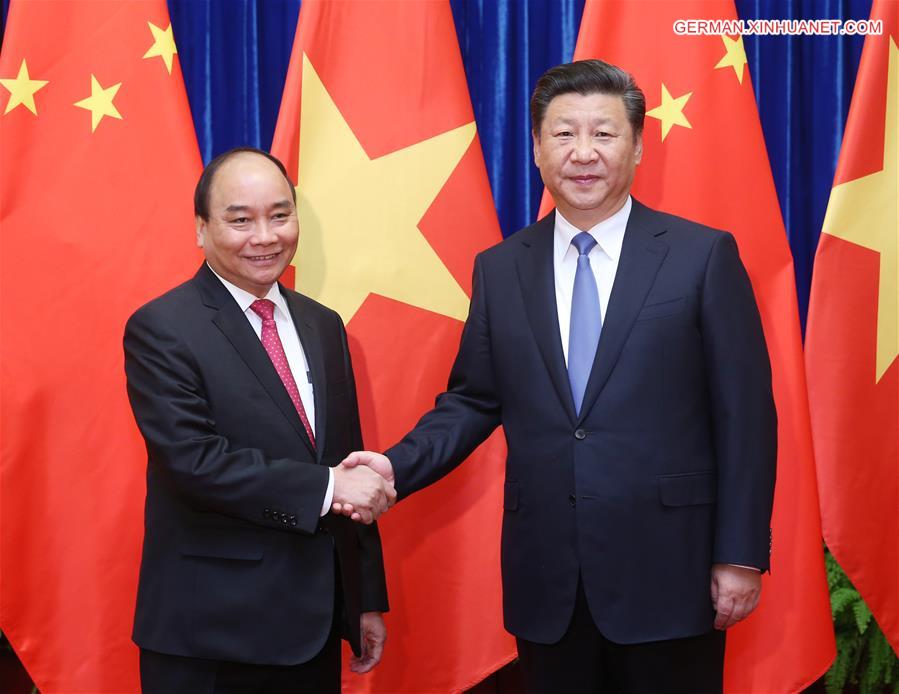 Xi Jinping trifft vietnamesischen Premierminister Nguyen Xuan Phuc in ...